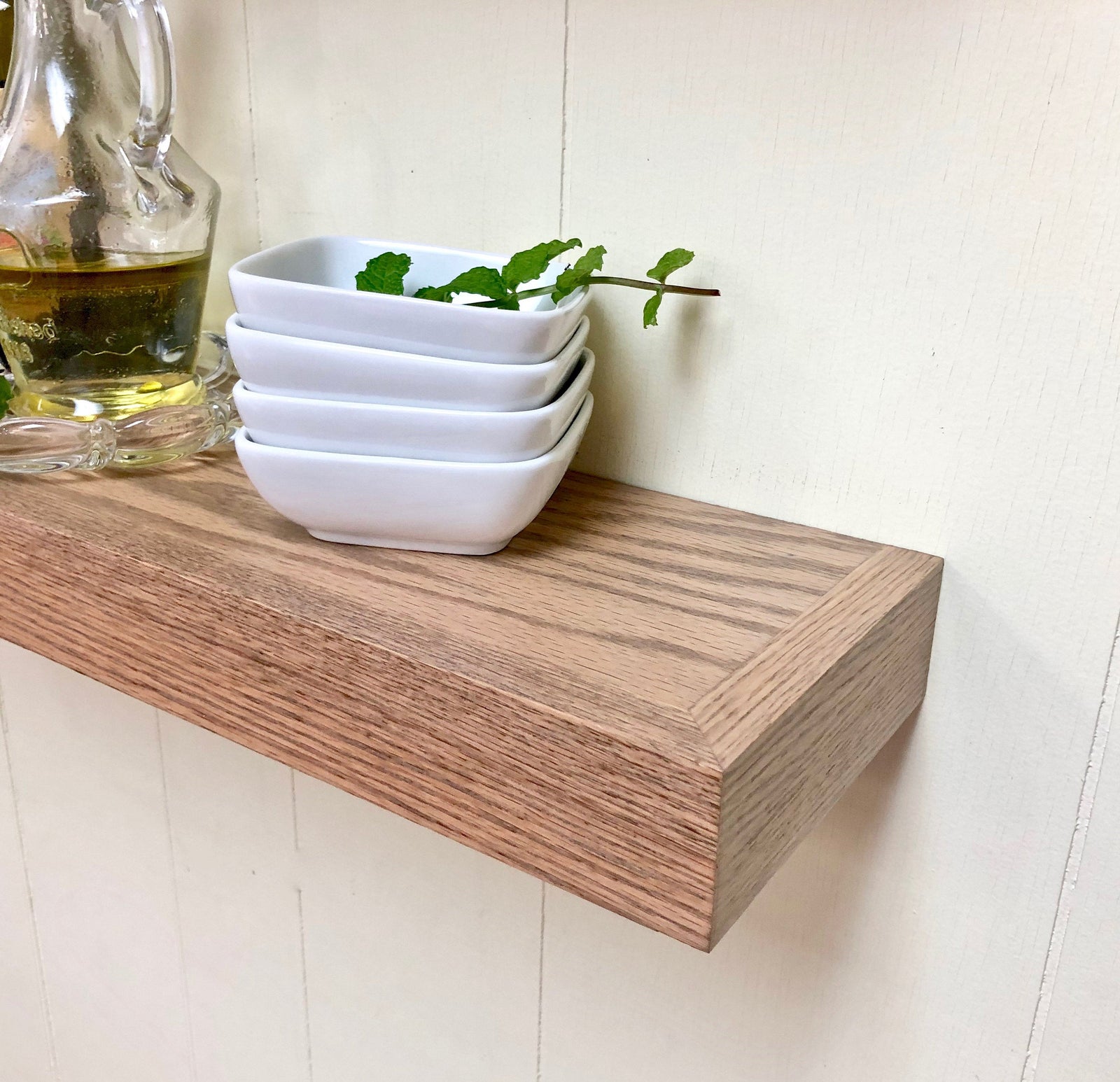 Oak open shelves store